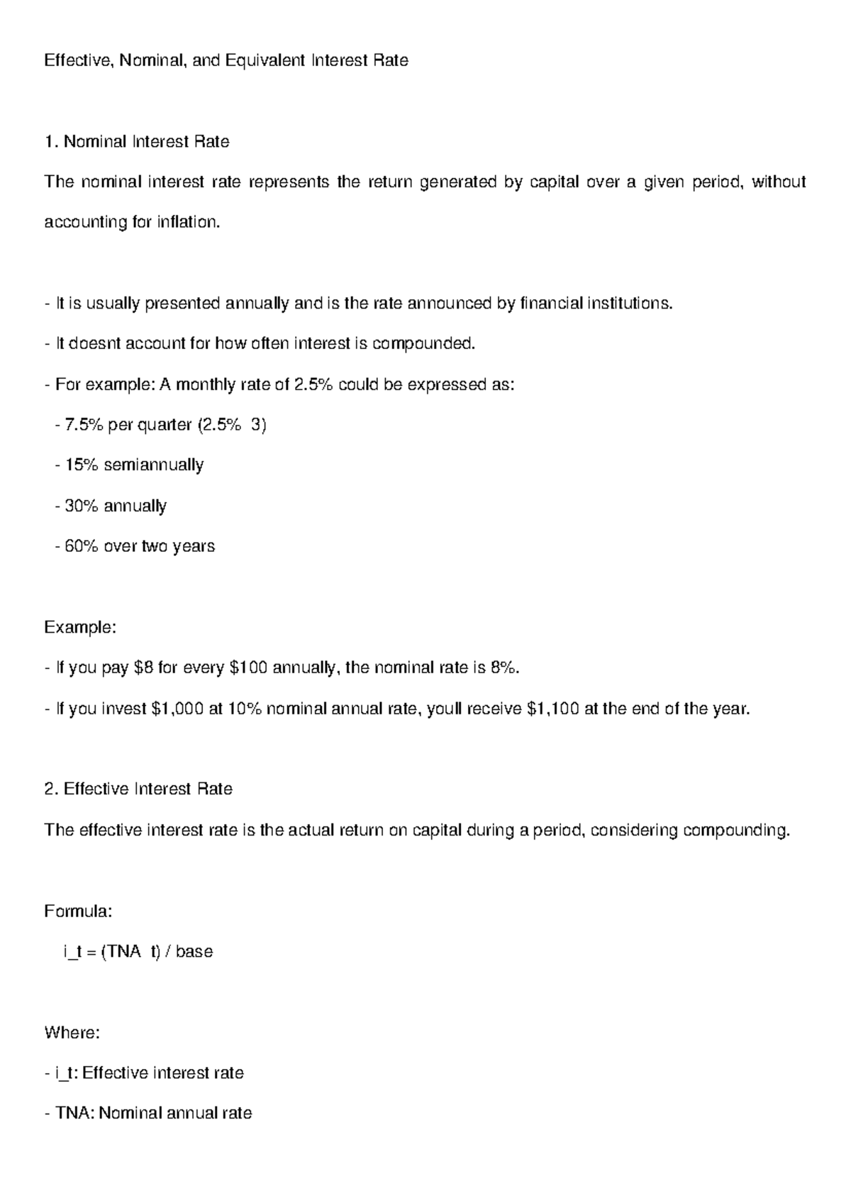 Effective, Nominal, and Equivalent Interest Rates: A Comprehensive ...