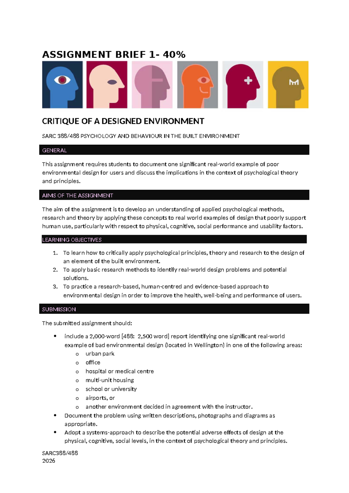 Critique of Poor Environmental Design: SARC Psychology & Behavior 2026 ...