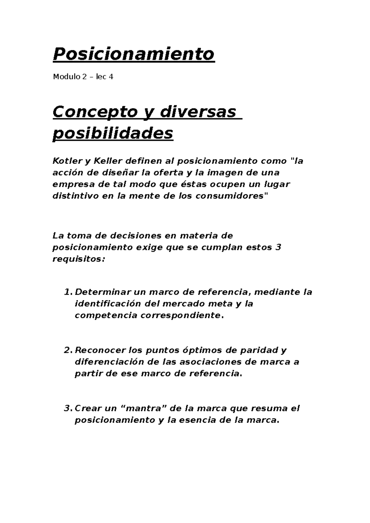 Marketing 1 - M2 - LEC 4 - apuntes para examen modulo 1 y 2 ...