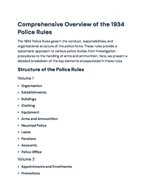 The Police Rules of 1934: Detailed Overview and Key Provisions - The ...