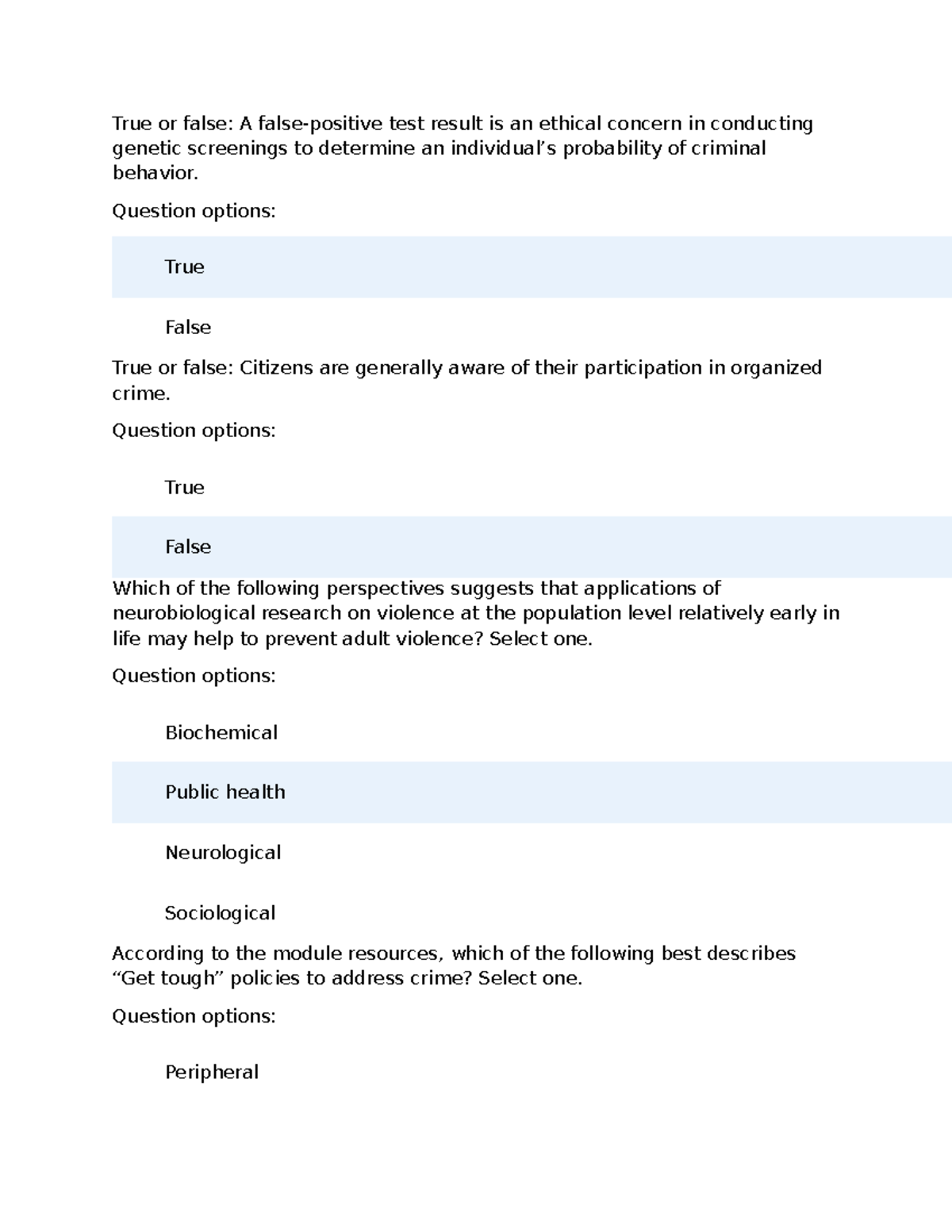 7-3 Module 7 Quiz: Ethical Concerns in Genetic Screening & Crime ...