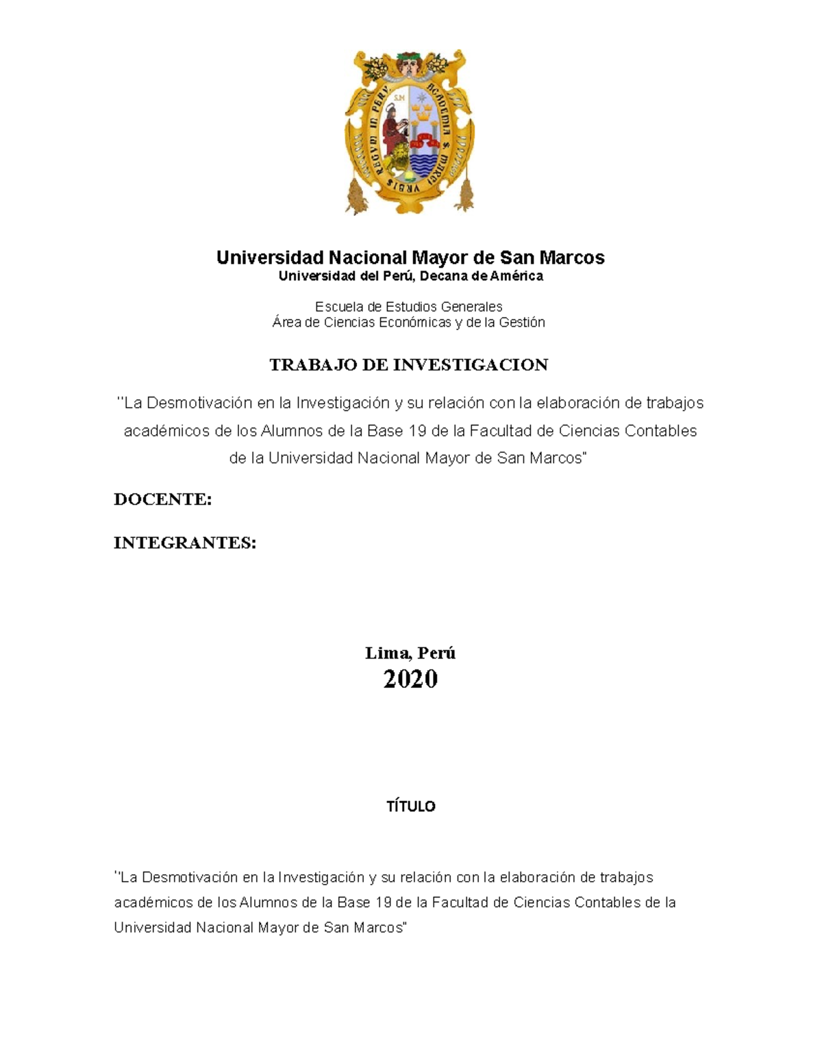 Estadistica Grupal Tesis - Universidad Nacional Mayor de San Marcos ...