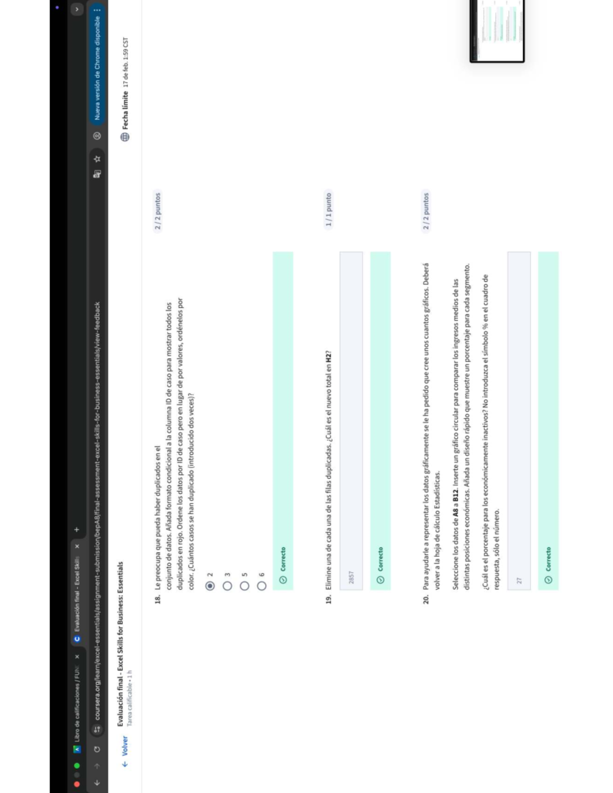 Evaluación Final FUND x Excel Skills for Business: Nueva Versión - Studocu