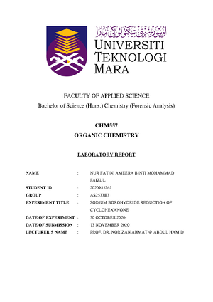 CHM457 EXP 1 - LAB REPORT EXPERIMENT 1 - EXPERIMENT 1: ACID-BASE ...