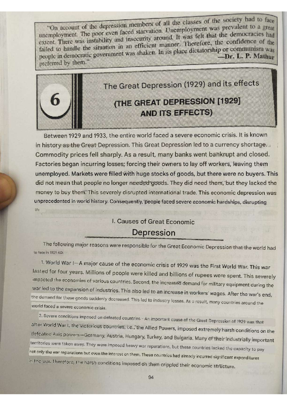 Ch 6 HIS - The Great Depression (1929): Causes & Effects Analysis - Studocu