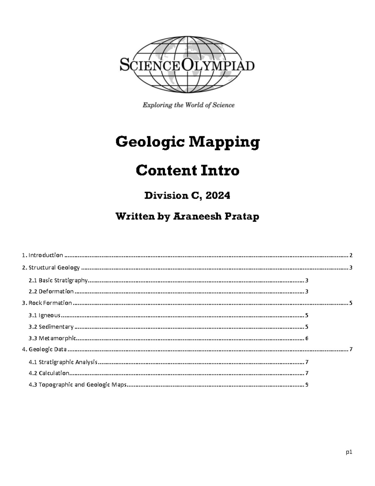 Geologic Mapping Introductory Guide for Division C, 2024 - Studocu