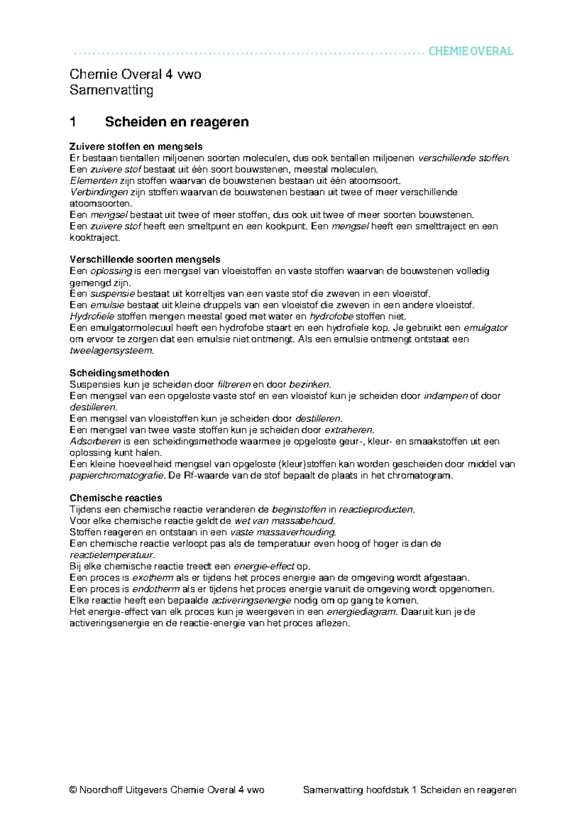 molrekenen schema - Scheikunde - Volume zuiver gas (L) Molair volume L ...