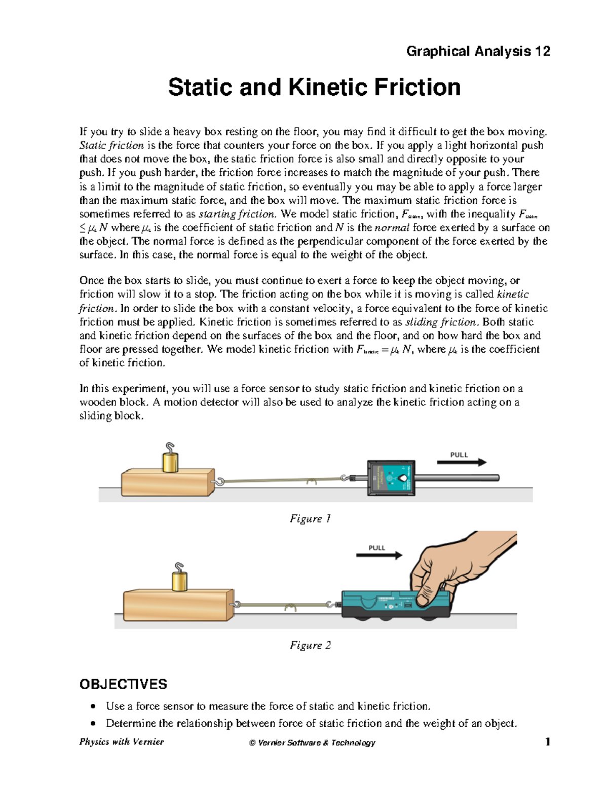 PWV 12 Static Kinetic Friction - Physics with Vernier © Vernier ...