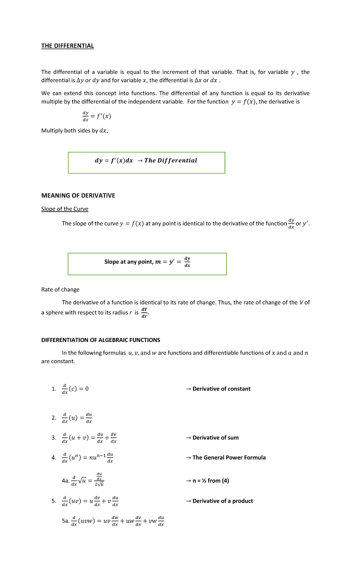 DLP-Calculus Lesson Plan: Understanding Derivatives in Grade 11 - Studocu