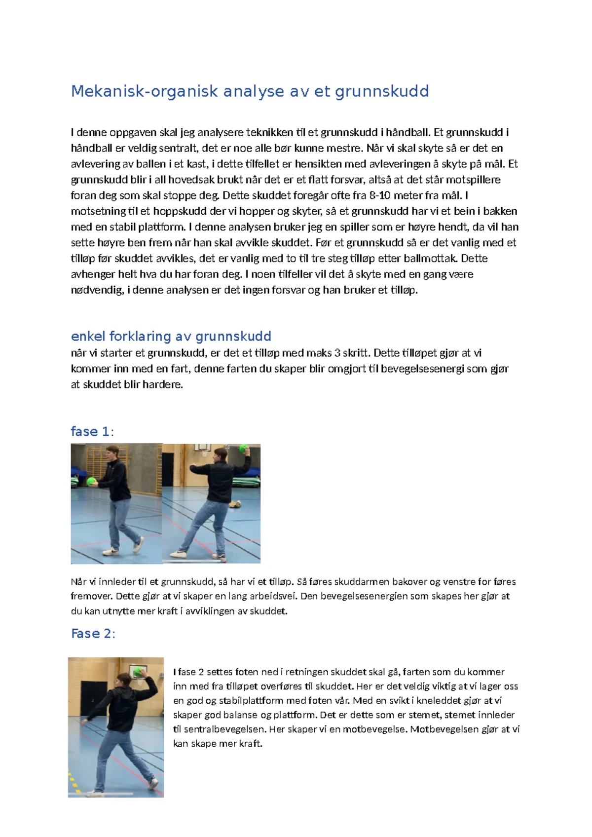 Mekanisk og organisk analyse av hoppskutt: Notater og faser - Studocu