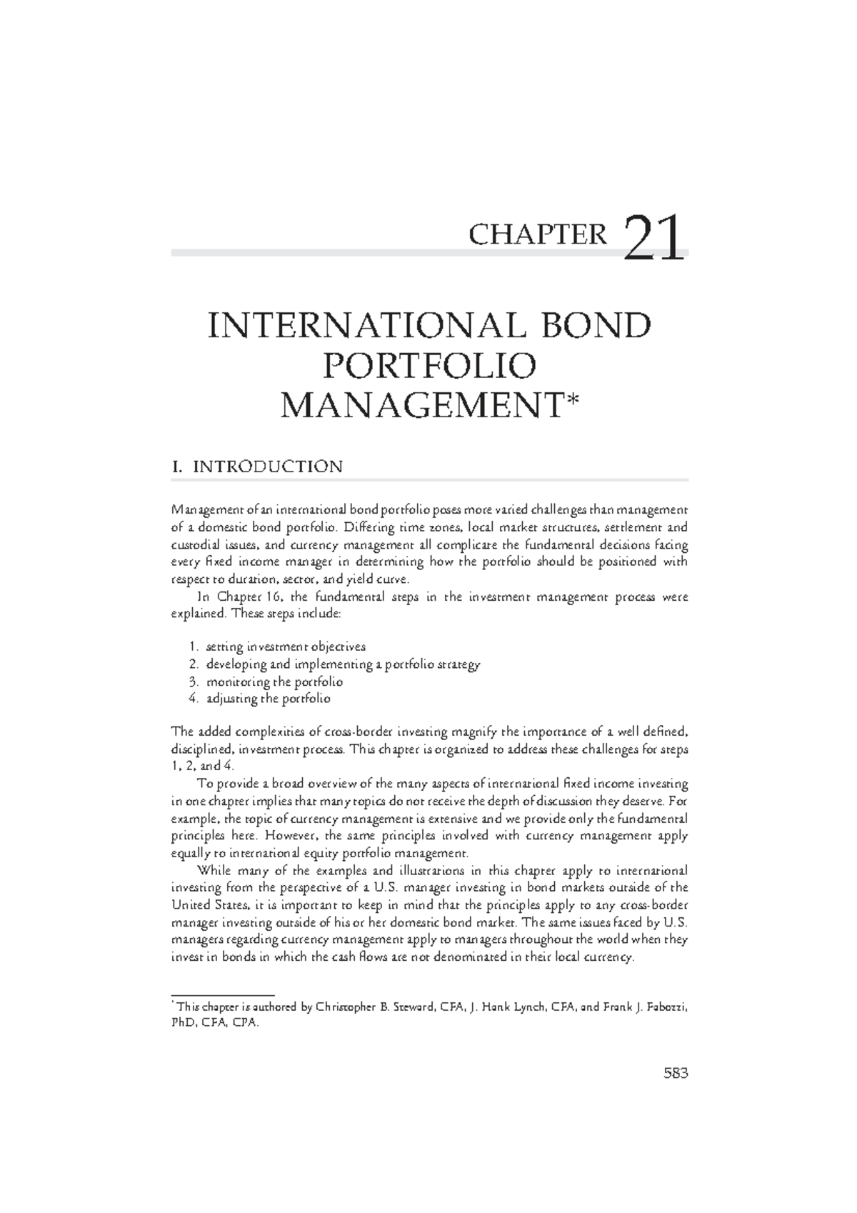 C21 International Bond Portfolio Management: Key Strategies and ...