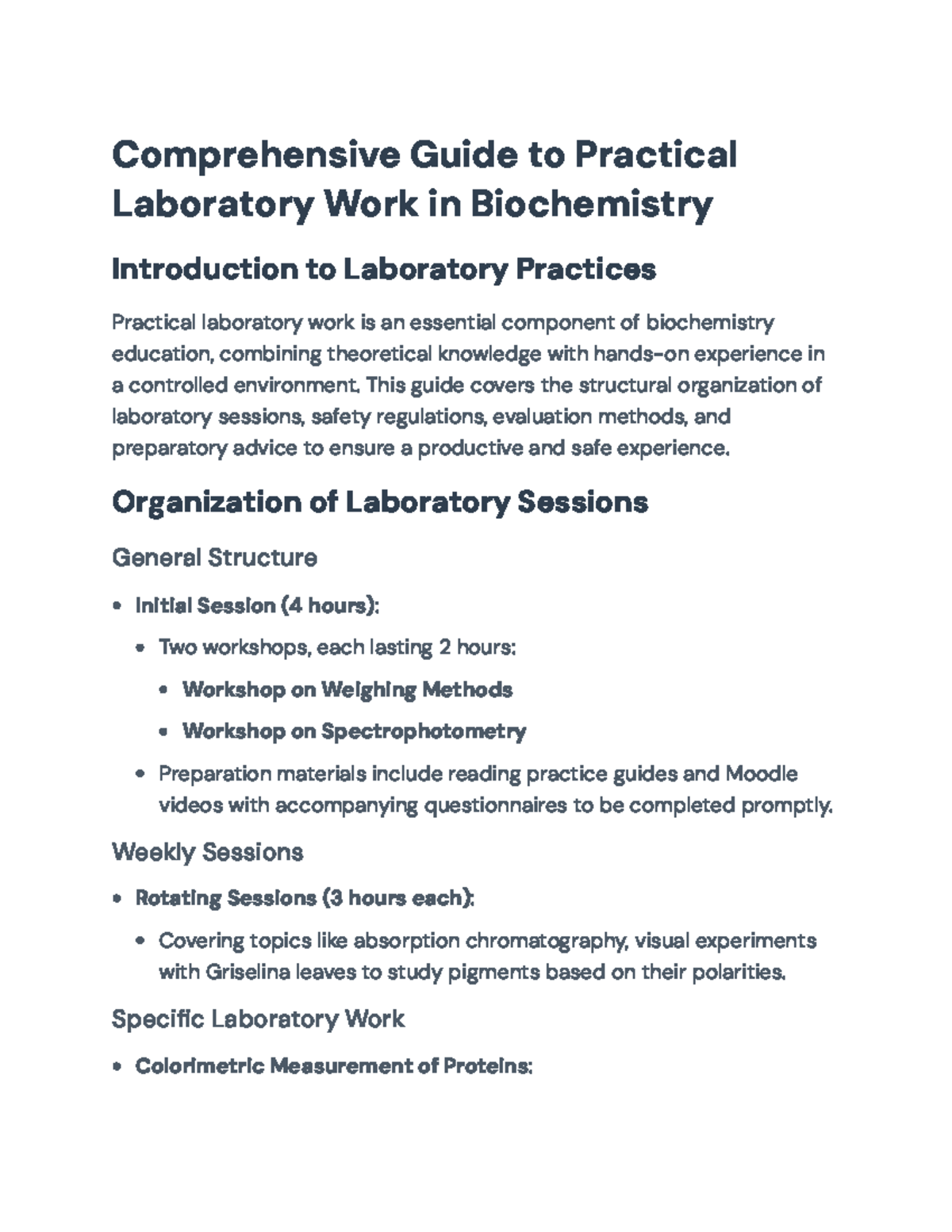 Practical Laboratory Guide for Biochemistry: Safety and Evaluation Tips ...