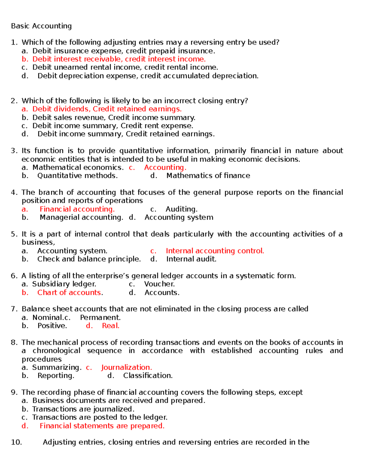 1st Year ACC 101: Basic Accounting Concepts and Practices - Studocu