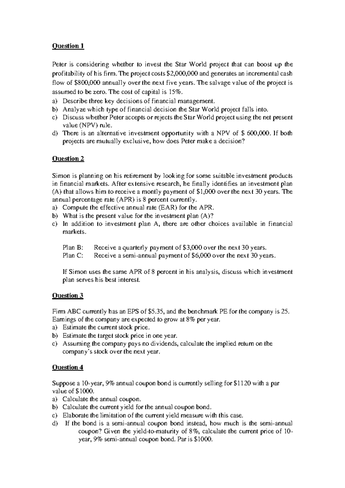 Final Exam Revision: Financial Management Concepts and Analysis - Studocu