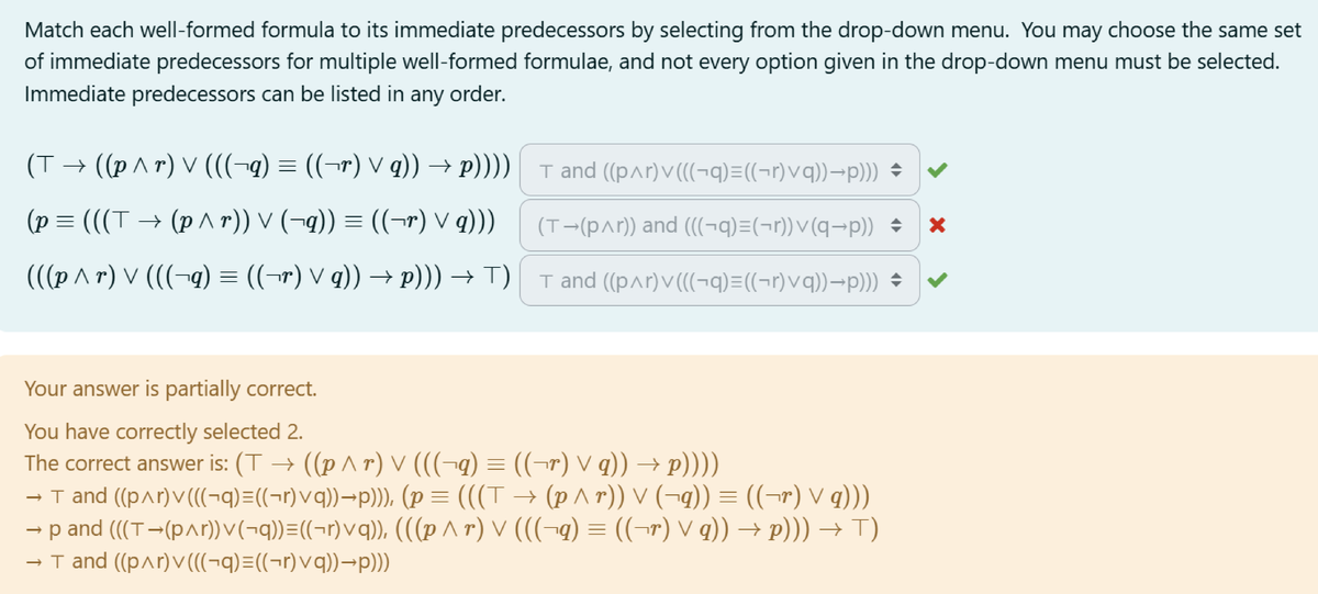 Formula Matching Exercise: Immediate Predecessors Analysis - Studocu
