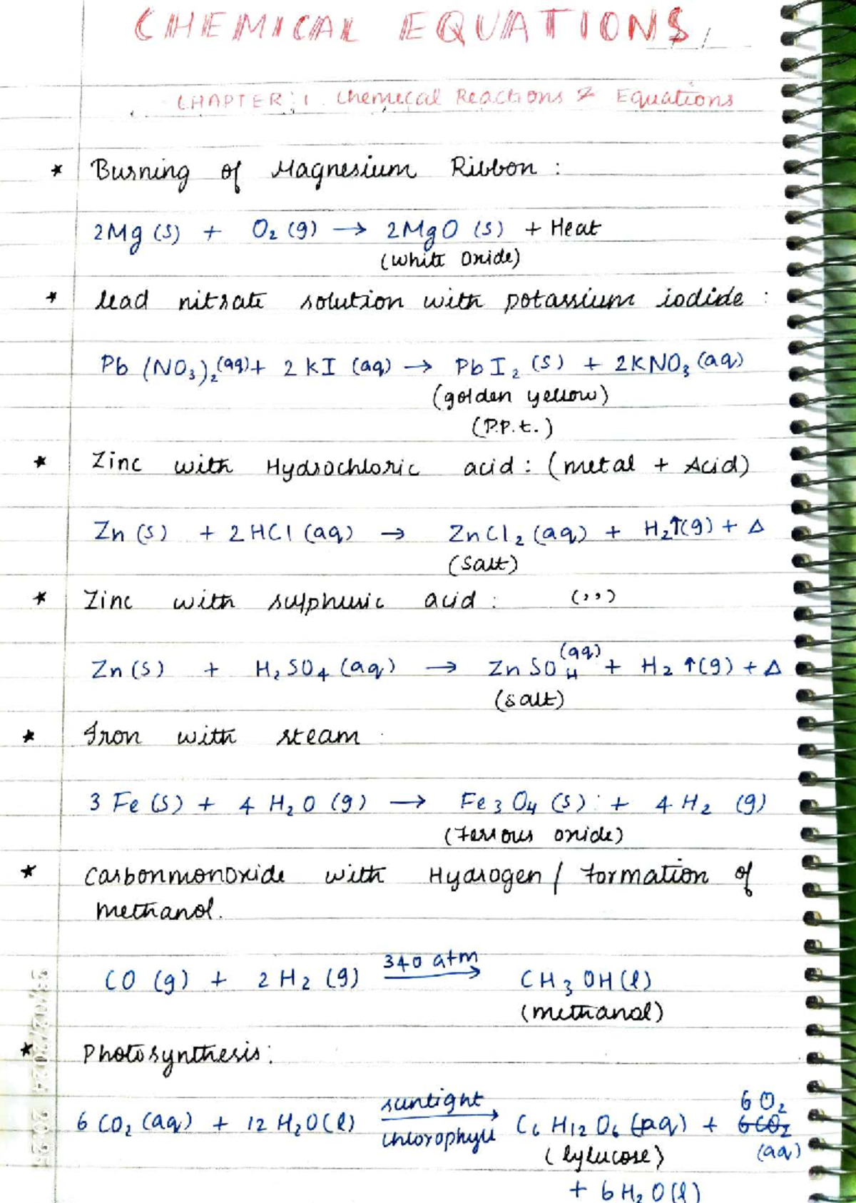 Chemistry All Reactions Class 10: Comprehensive Guide to Reactions ...