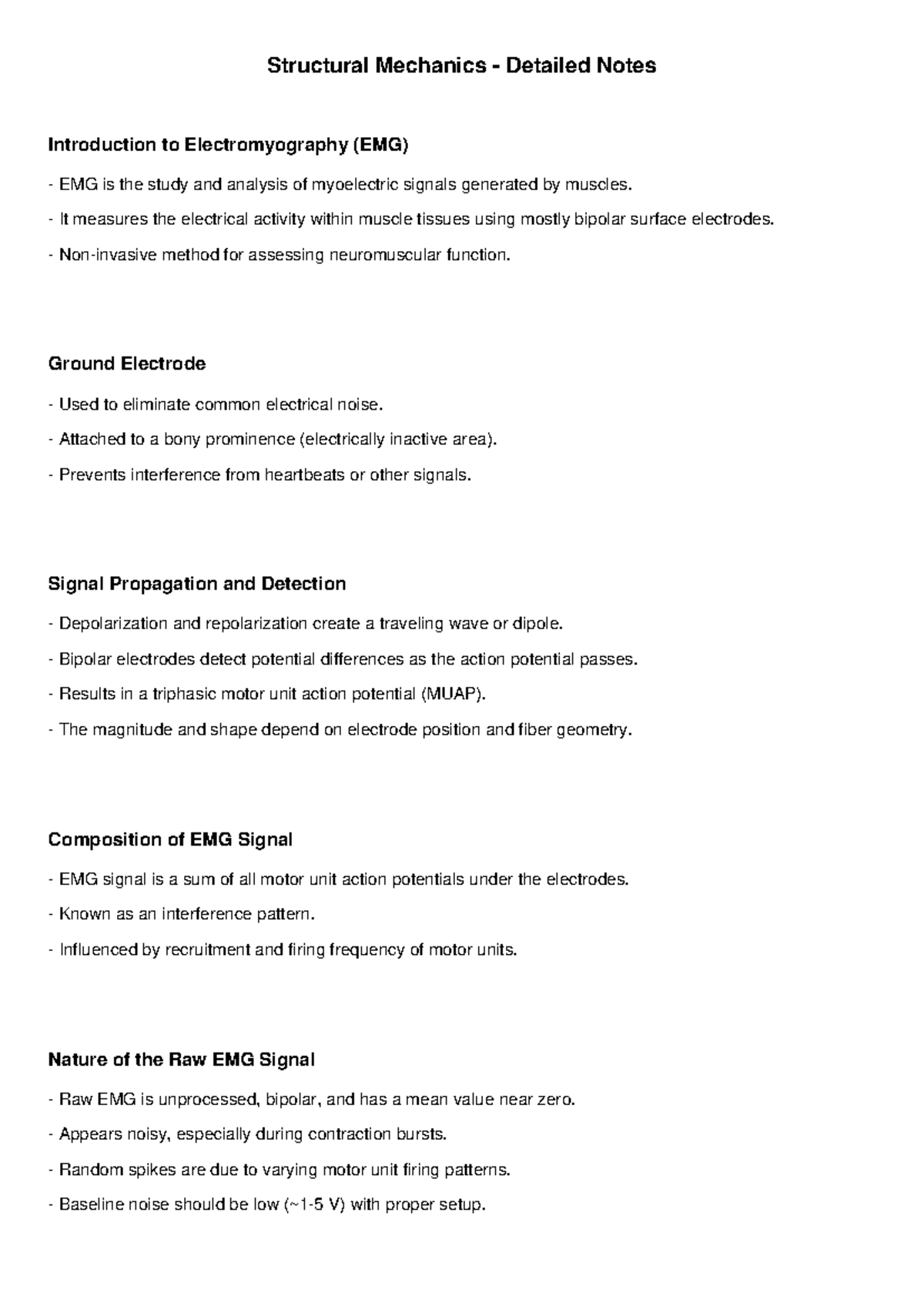 Electromyography (EMG) Notes: Understanding Muscle Signal Analysis ...
