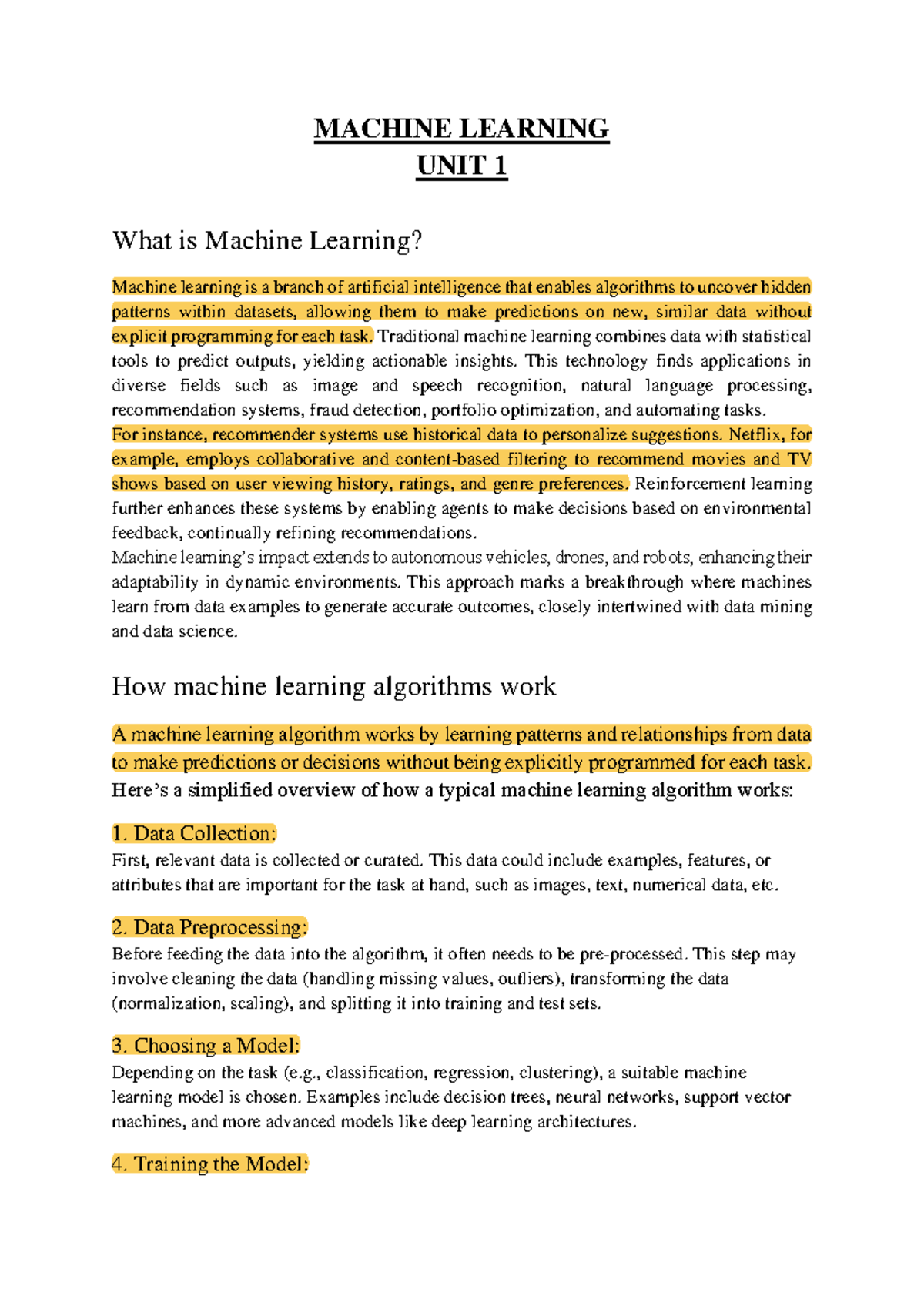 UNIT 1 Machine Learning - MACHINE LEARNING UNIT 1 What is Machine ...