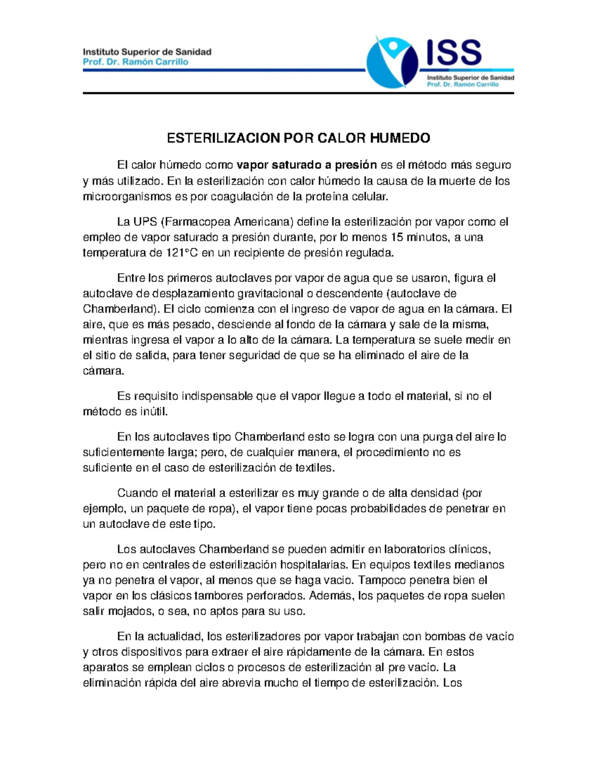 Esterilización por Calor Húmedo: Métodos y Efectividad (11) - Studocu