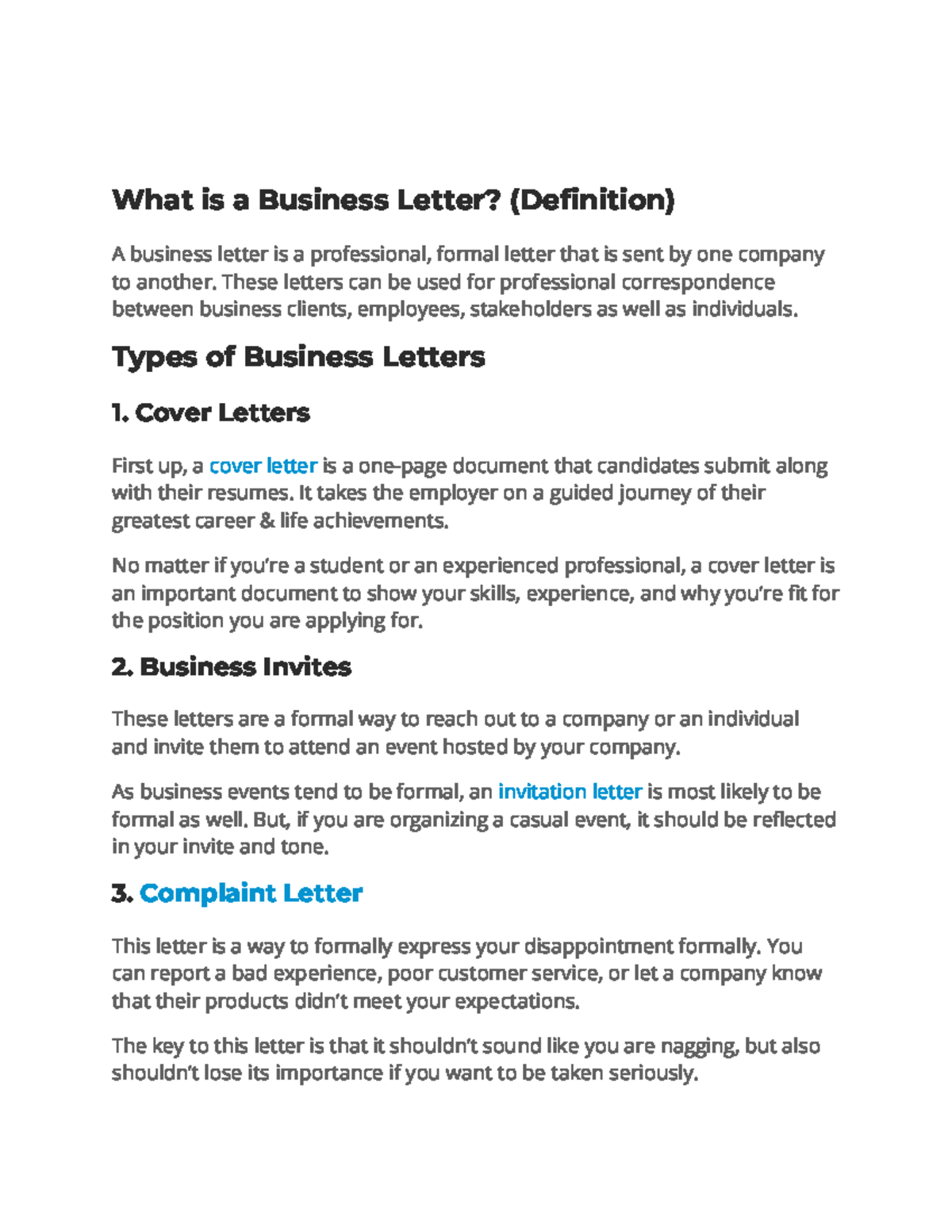 Business Letter Guide: Types, Formats & Writing Tips - Studocu