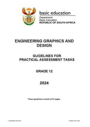 Engineering Graphics & Design Grade 12 PAT Guidelines 2023 - Studocu