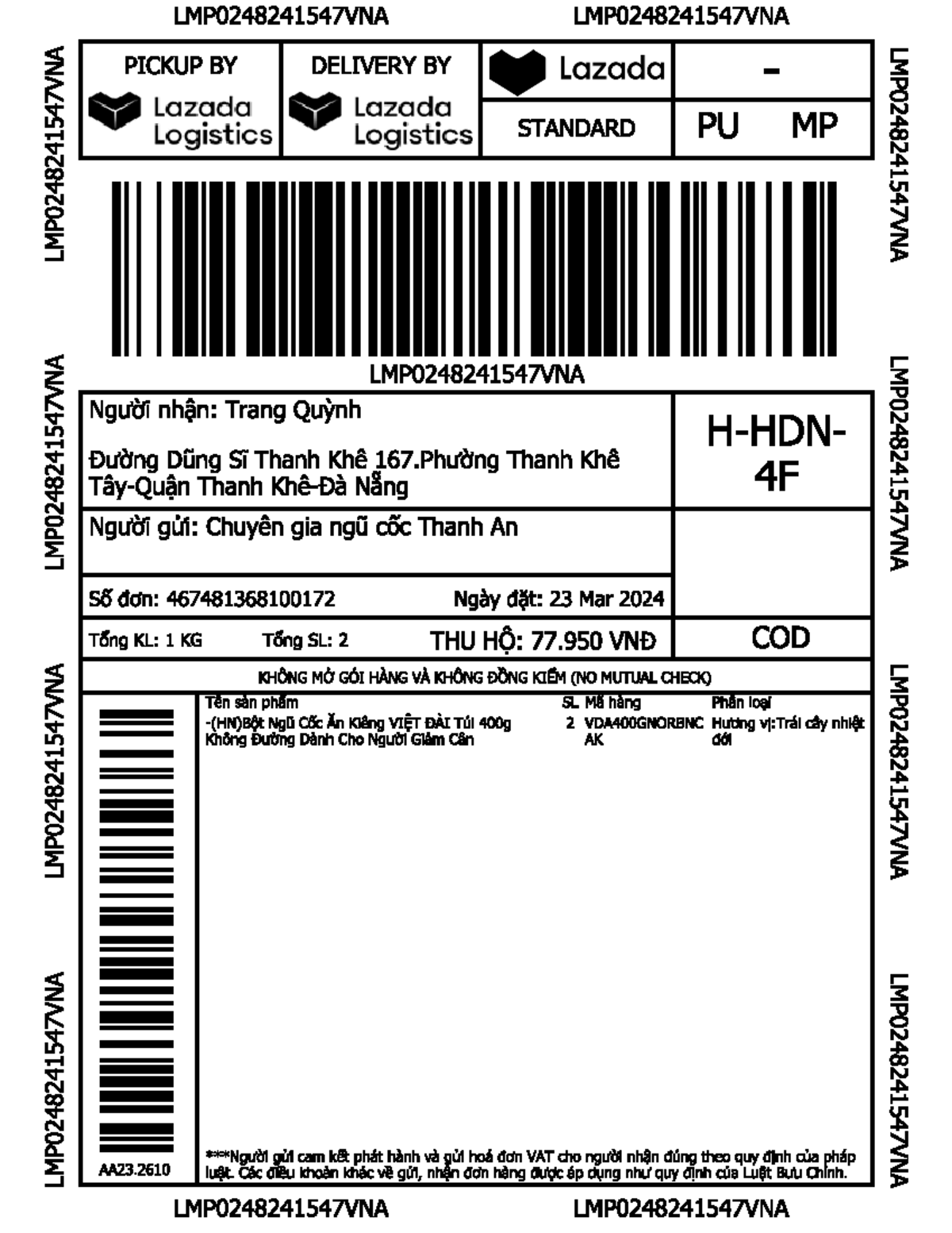 Lazada S2503 AWB Details and Tracking Information - Studocu