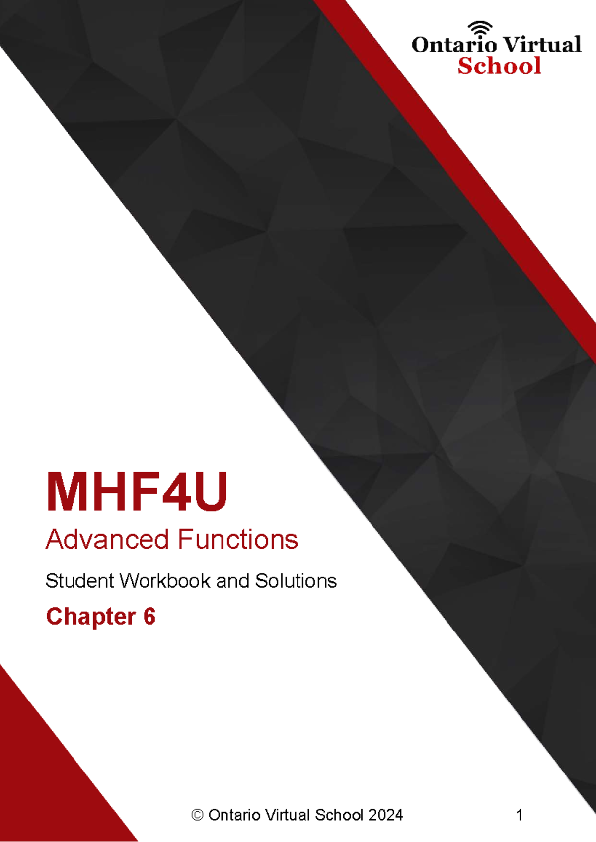 MHF4U Advanced Functions Chapter 6 Workbook & Solutions 2024 - Studocu