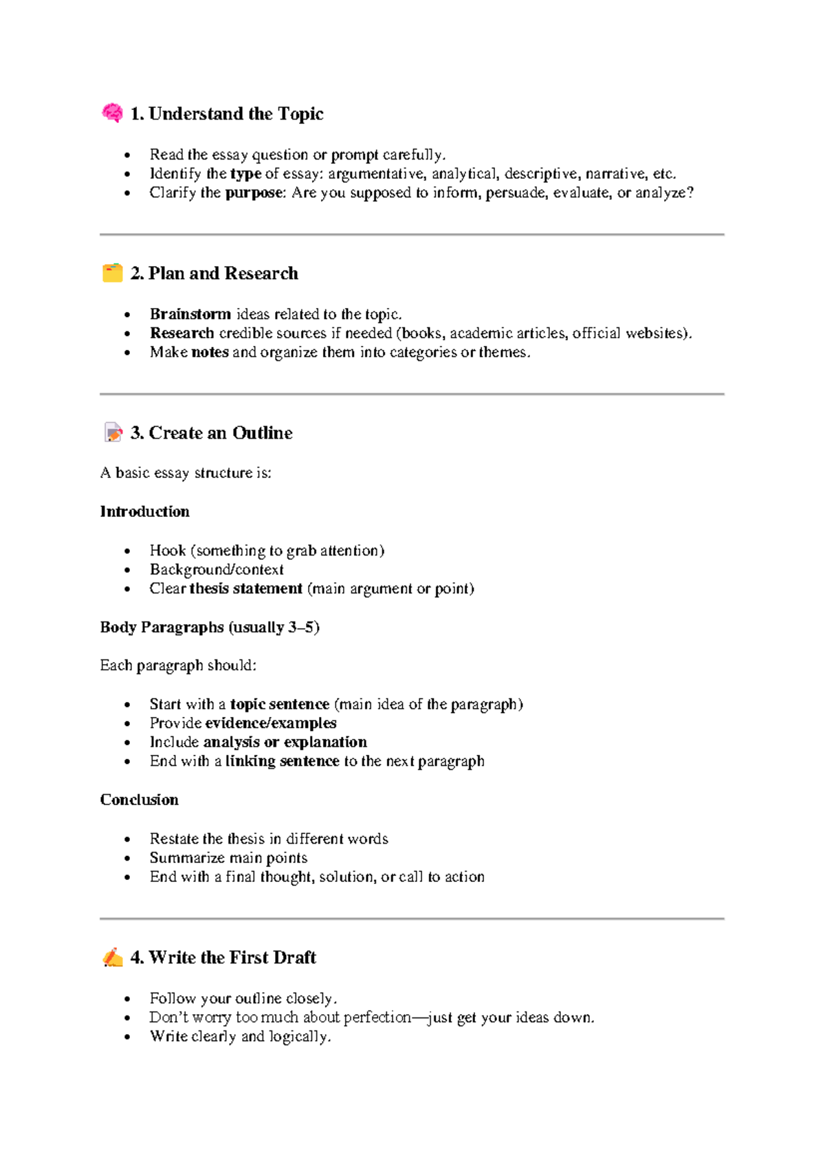 How to Write an Essay: A Comprehensive Guide for Students - Studocu