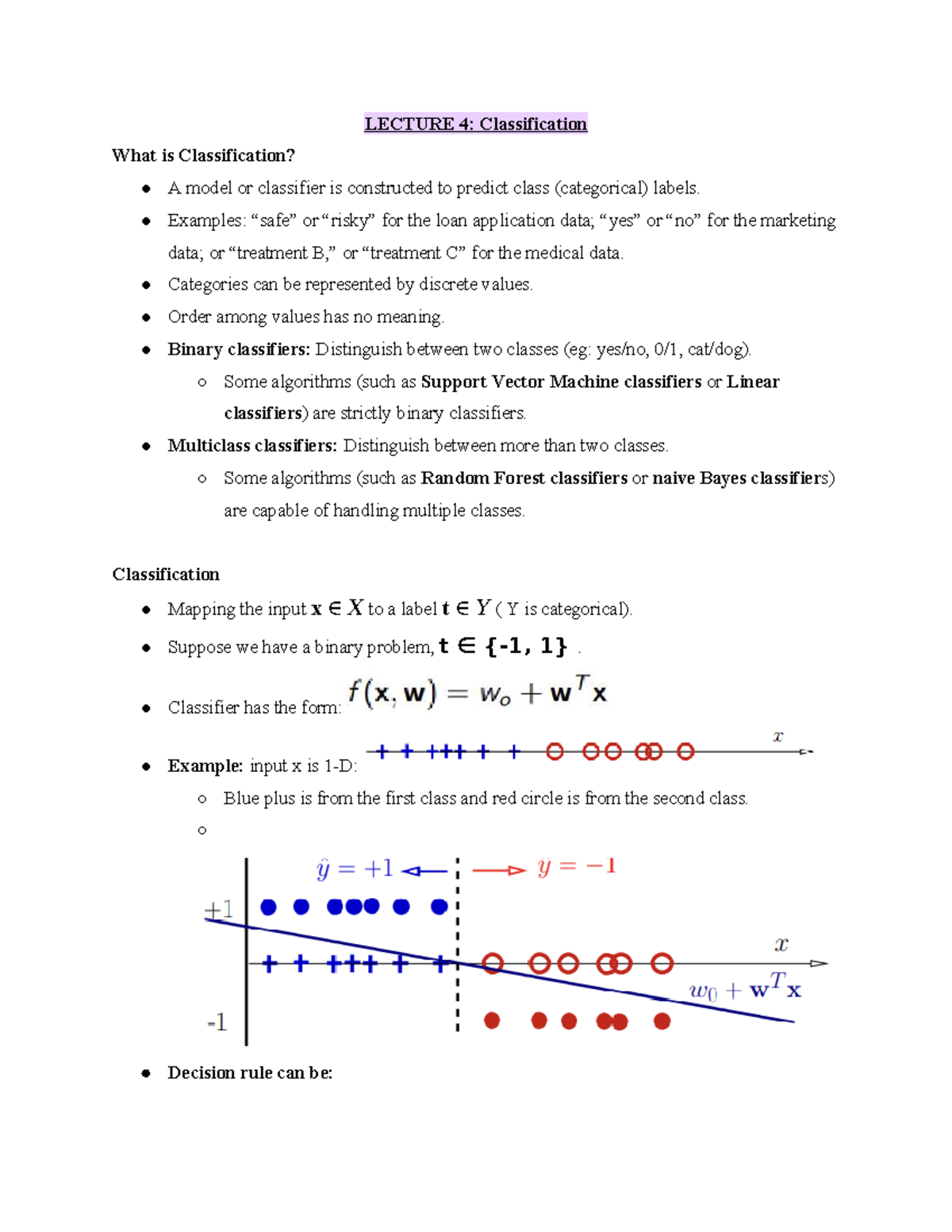 Classification Techniques and Evaluation: LECTURE 4 - Studocu