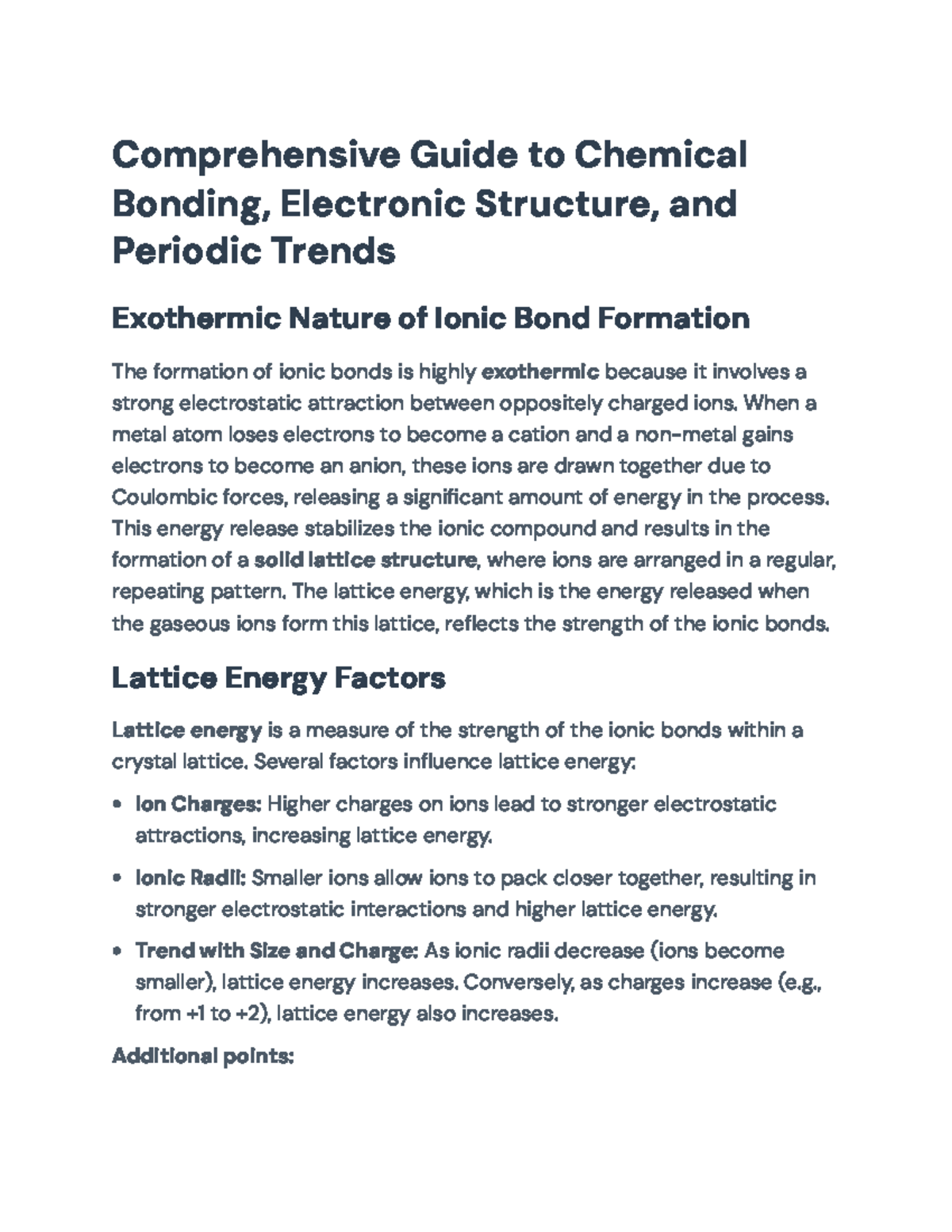 Comprehensive Guide to Chemical Bonding & Molecular Structure (CHEM 101 ...