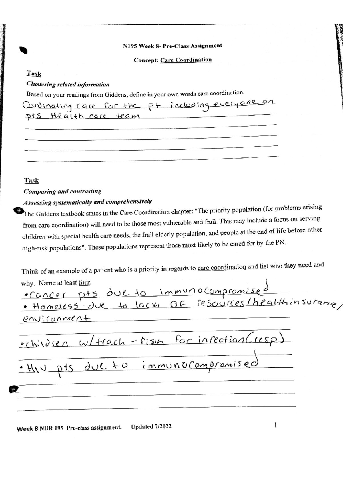195 Week 8 Homework - Assignment Instructions and Details - Studocu