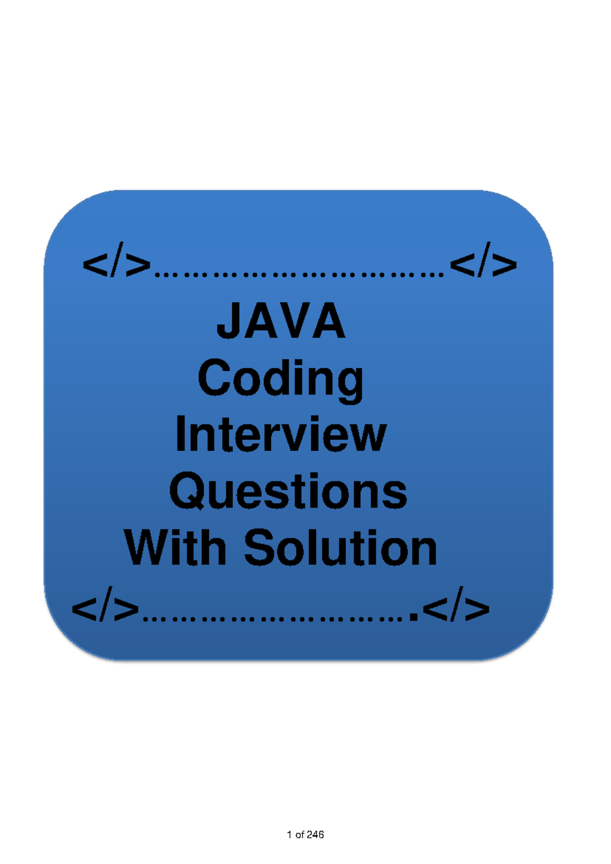 1674700038844 - java coding interview questions with solutions - - Studocu