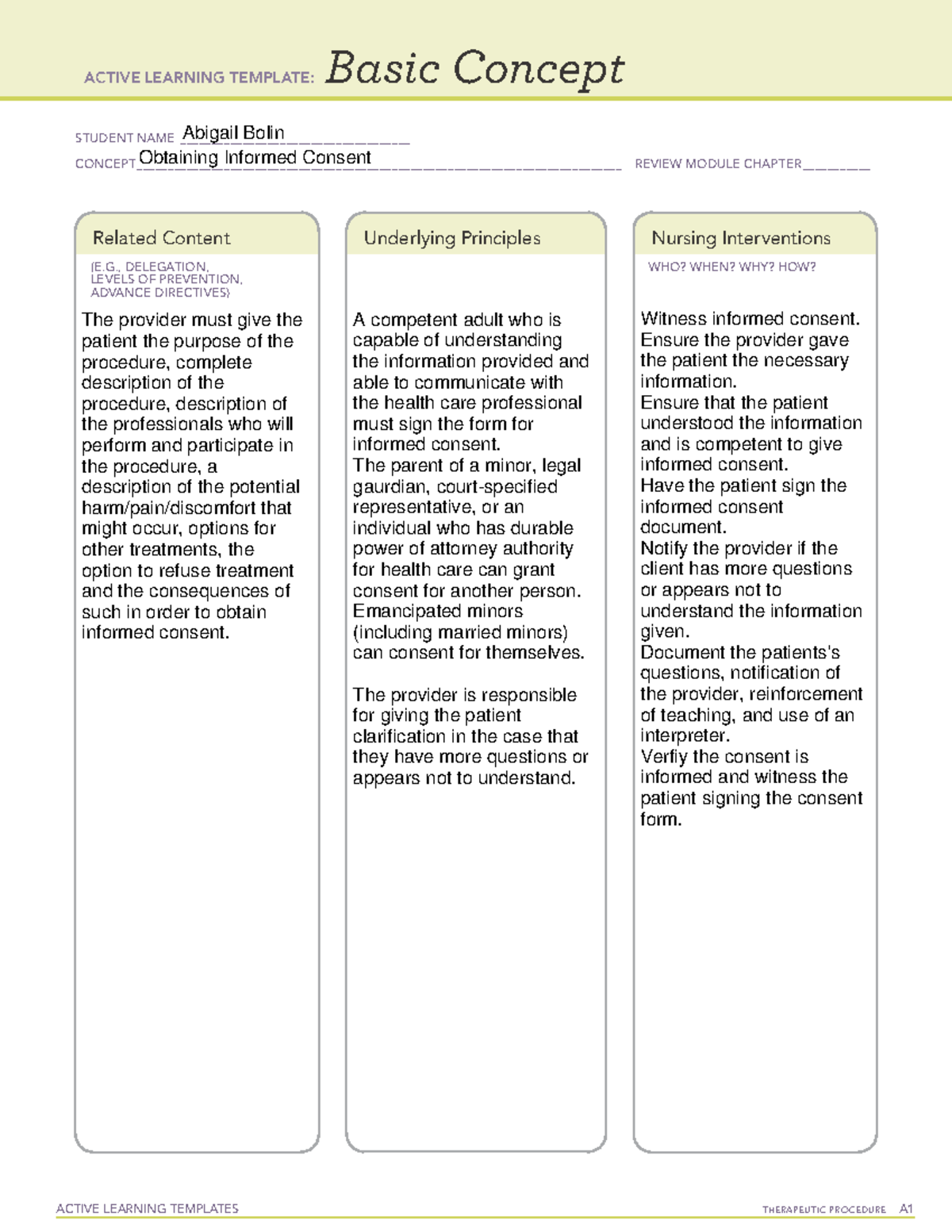 Obtaining Informed Consent - ATI Active Learning Template - Studocu