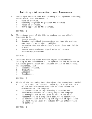 Auditing QUIZ module 3 - Which statement is incorrect regarding audit ...