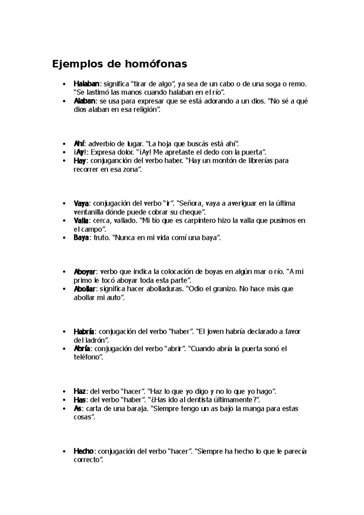 Hojas De Trabajo Para Homógrafos