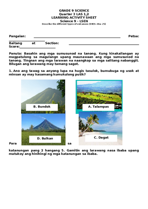 Modified Learning Materials 10 - Modified Learning Materials Name