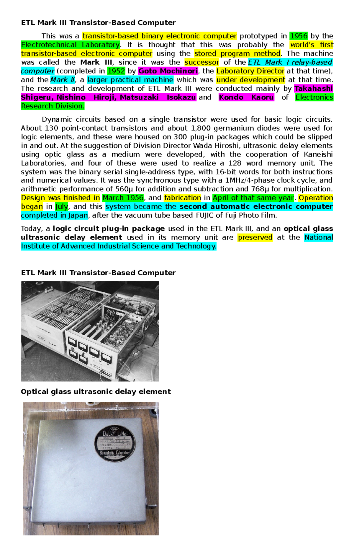 ETL Mark III Transistor Computer - Shane - ETL Mark III Transistor ...