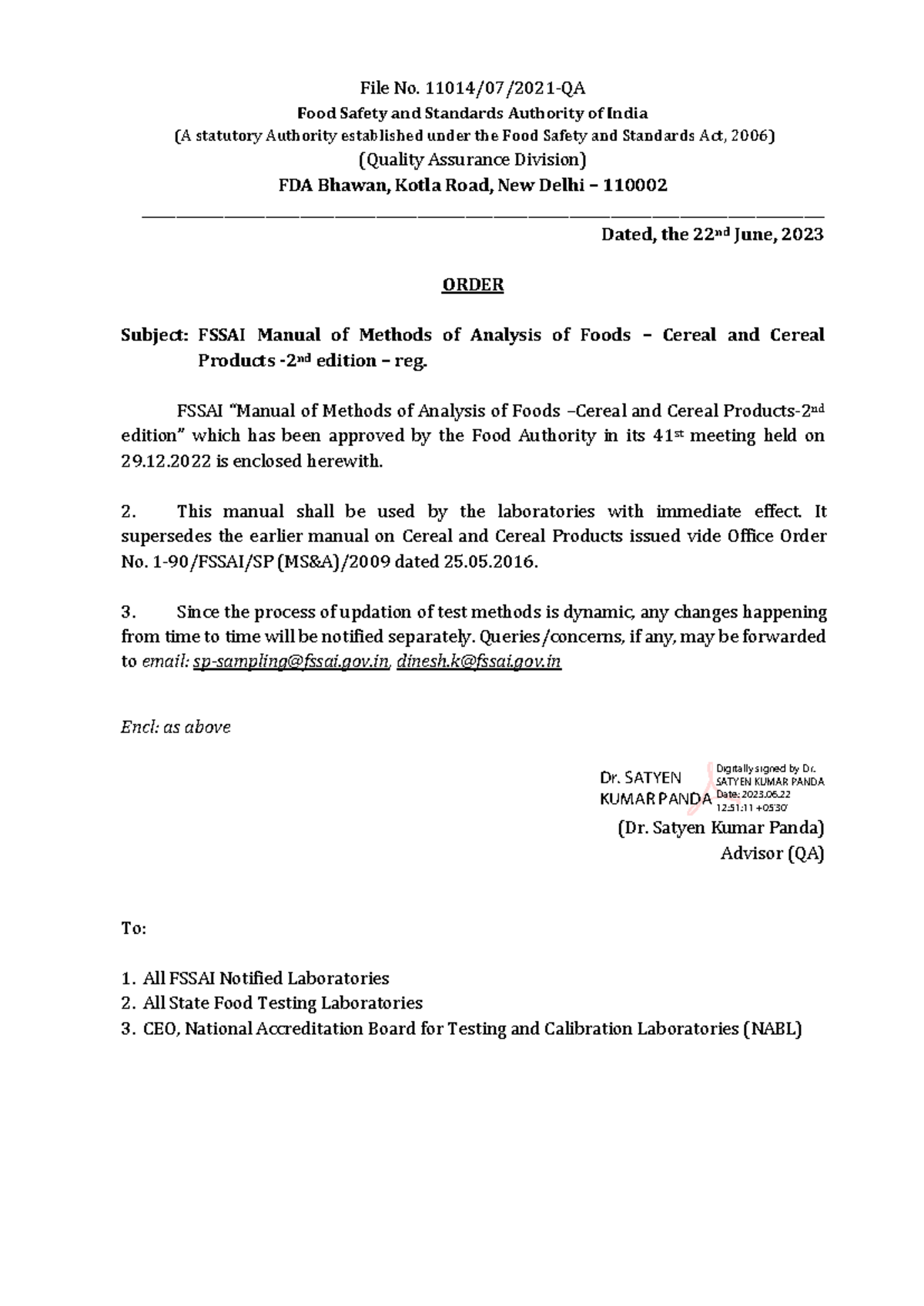 FSSAI Manual of Methods for Cereal Products Analysis - June 2023 - Studocu