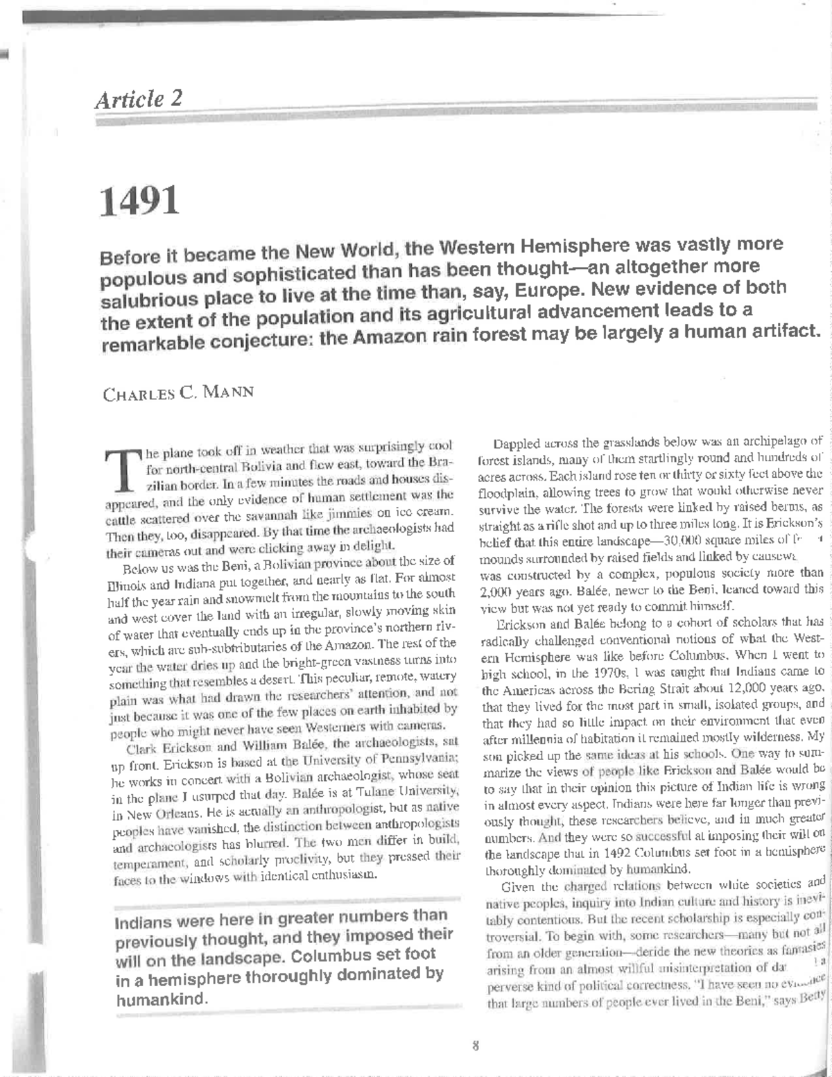 1491: The Americas Before Columbus - A New Perspective on Indigenous ...
