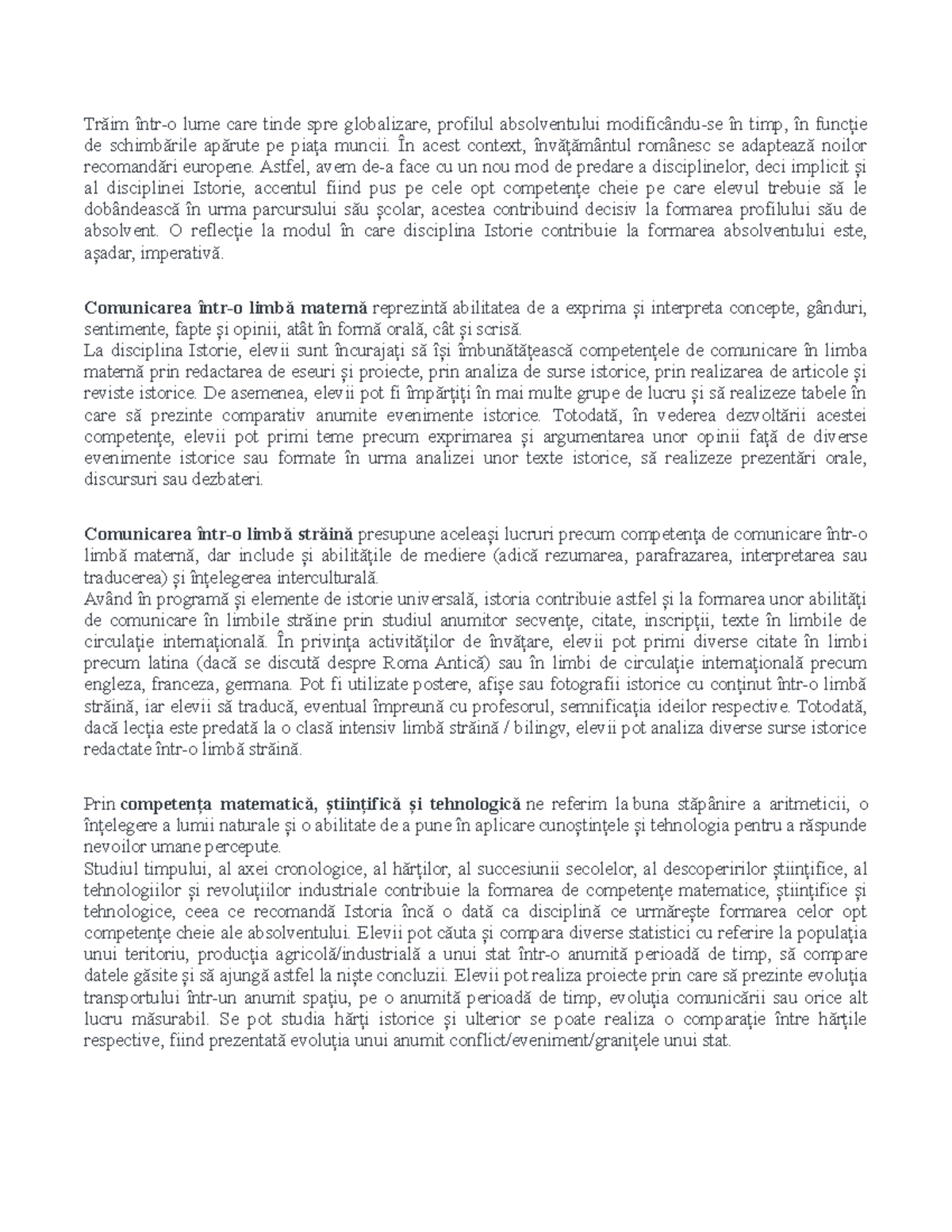 Demers didactic bazat pe competente cheie - Trăim într-o lume care ...