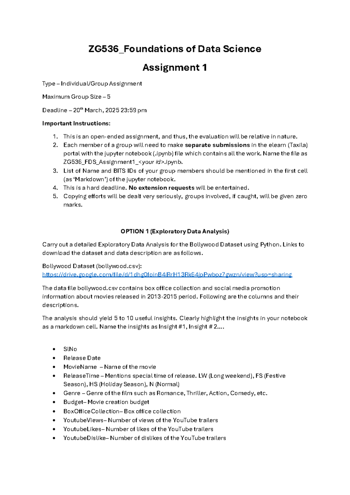 ZG536 FDS Assignment 1: Exploratory Data Analysis of Bollywood Dataset ...