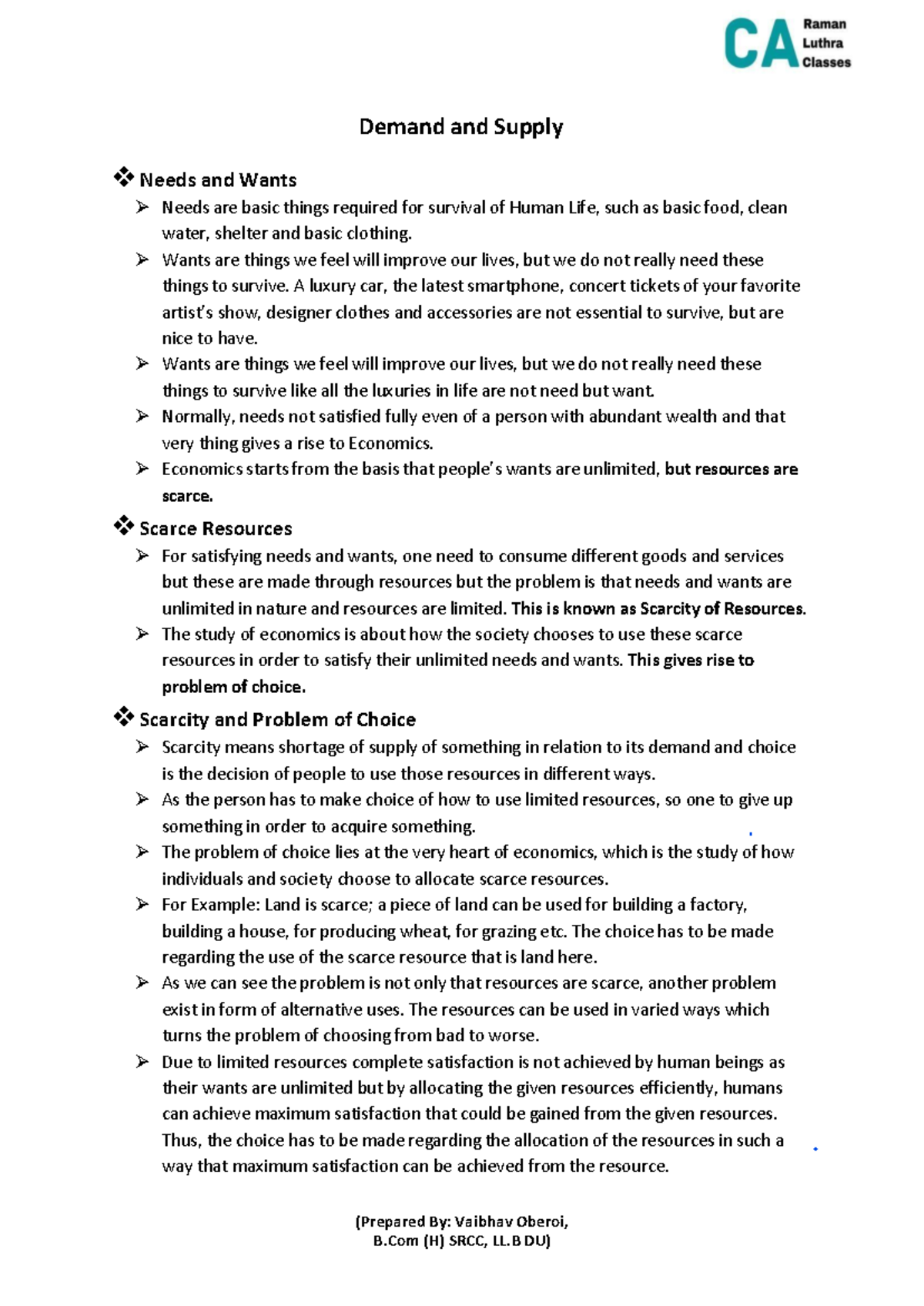 Demand and Supply: Understanding Needs, Wants, and Economic Choices ...