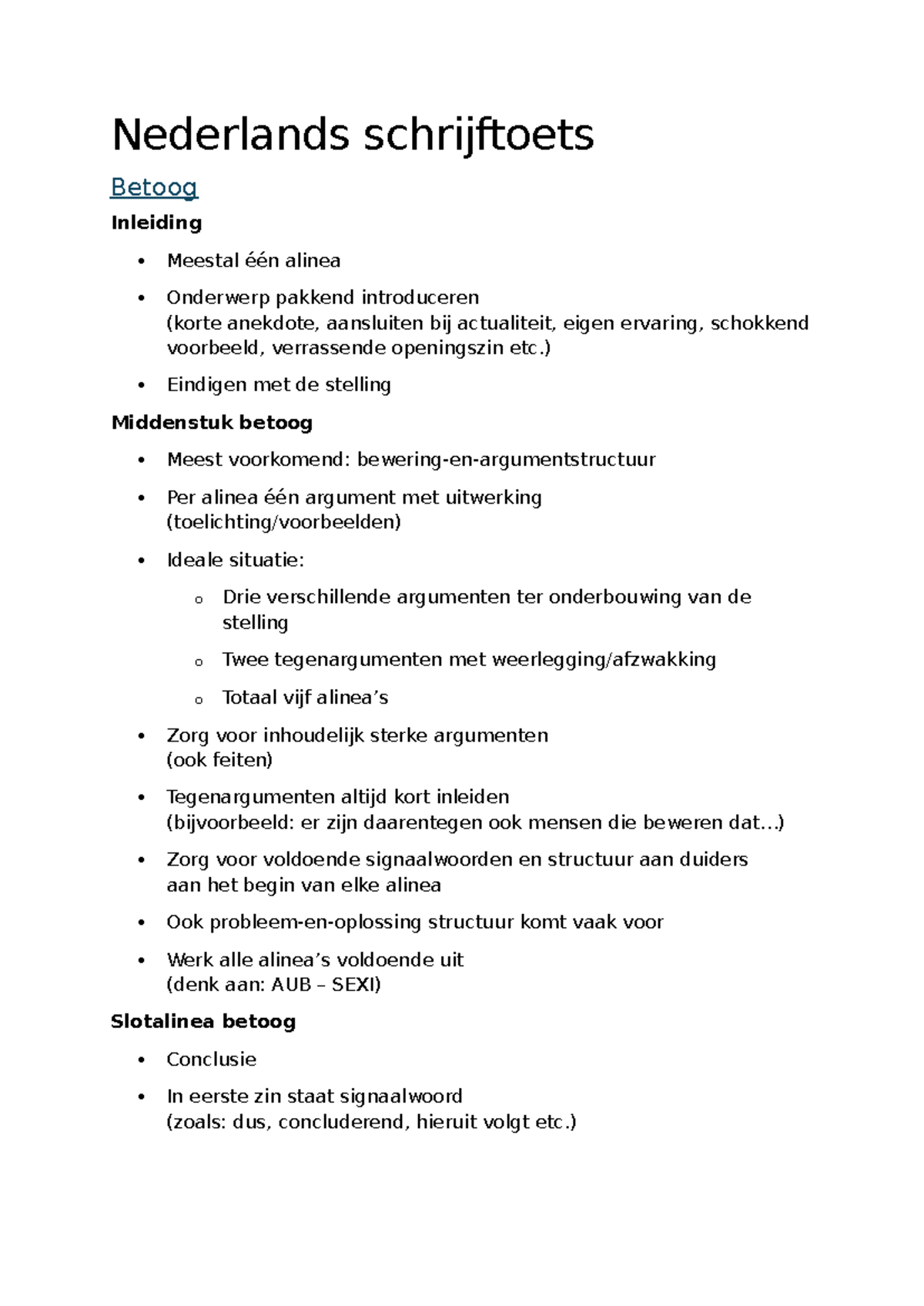 Nederlands schrijftoets Betoog en Beschouwing: Structuur en Tips ...