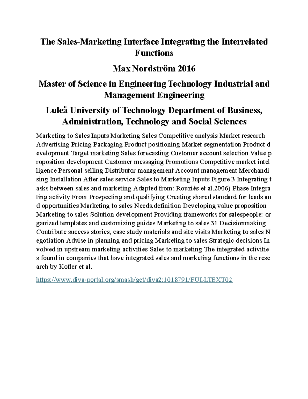 The Sales-Marketing Interface: Integration Strategies in Engineering ...