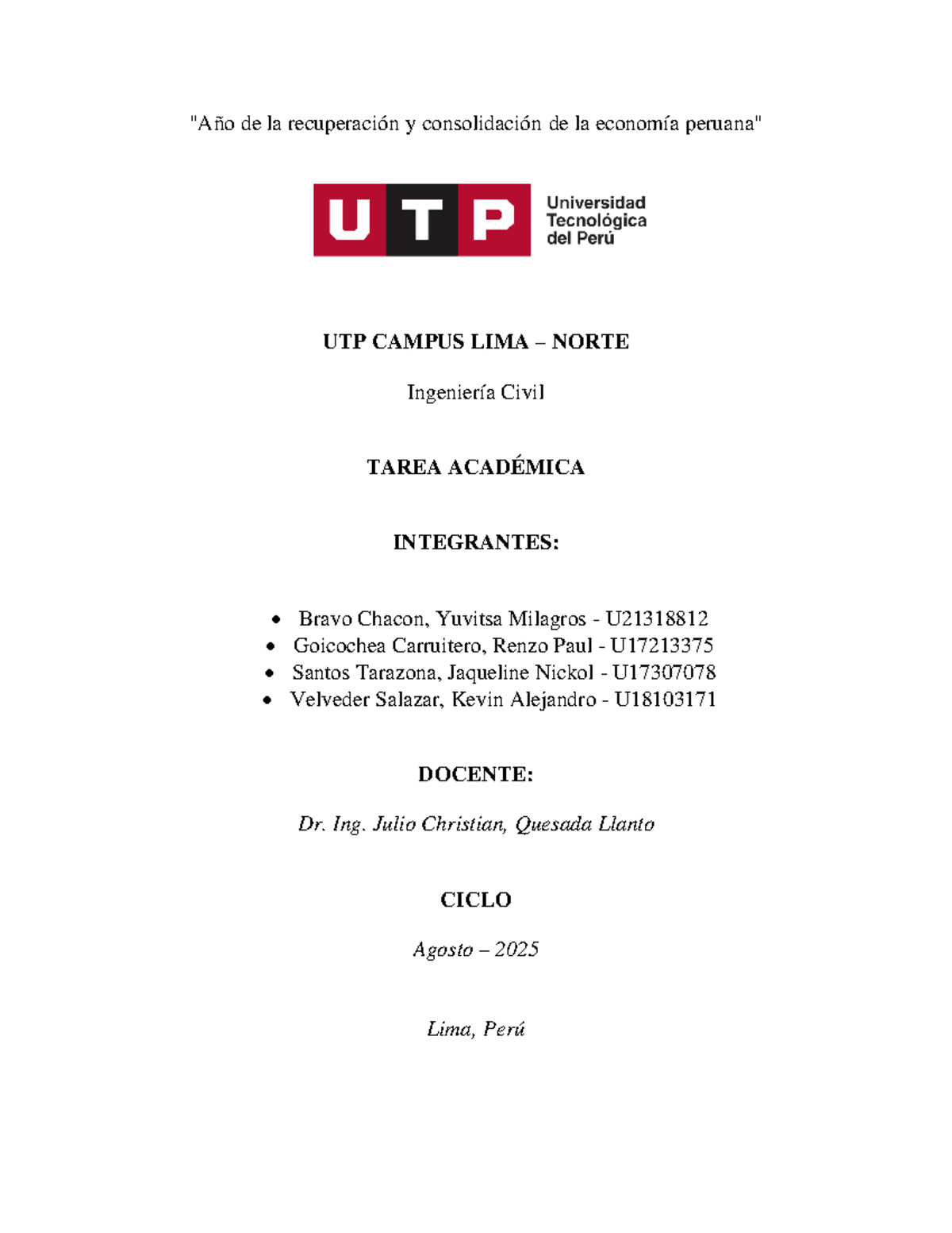 Diseño de Zapata Aislada - UTP Ingeniería Civil TAREA ACADÉMICA - Studocu