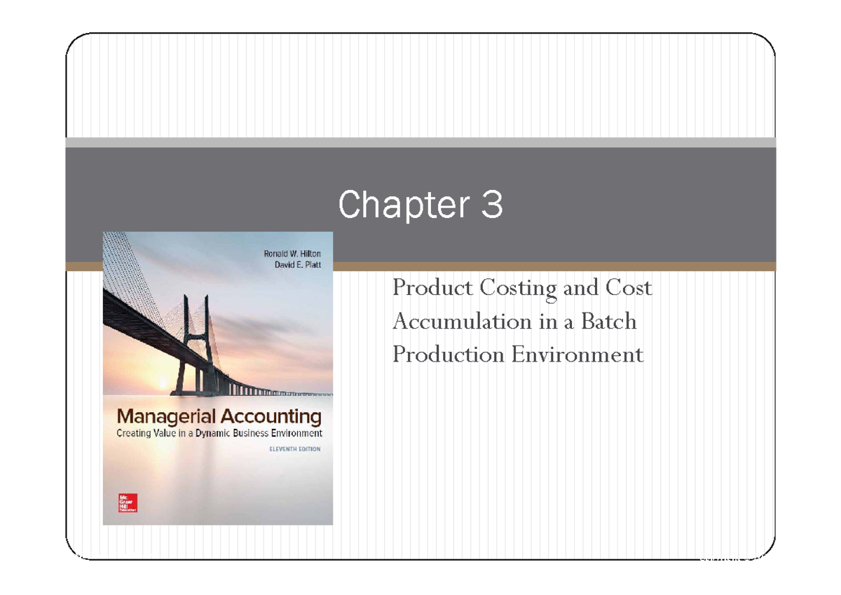 Hilton 11e Chapter 3 PPT - Product Costing in Managerial Accounting ...