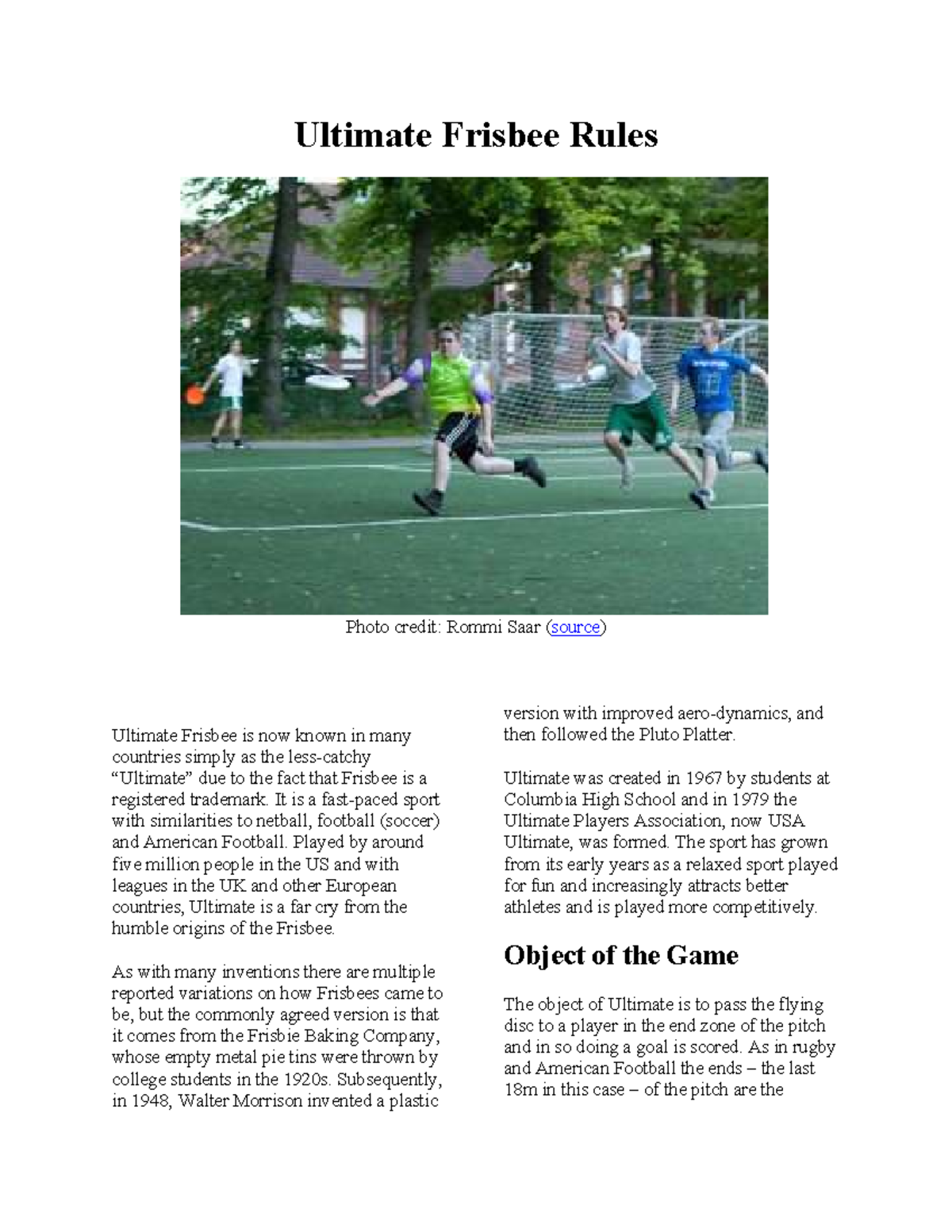 Ultimate Frisbee Rules Overview: A Guide to Gameplay and Scoring - Studocu