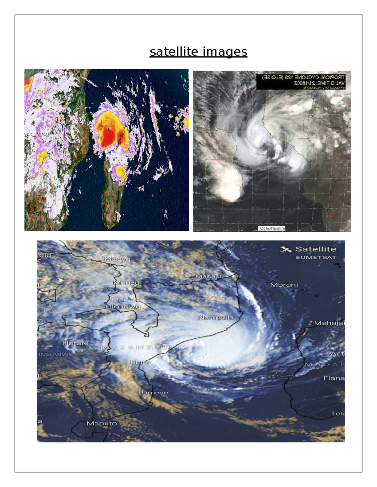 GEO Project: Impact and Path Analysis of Cyclone Eloise - Studocu