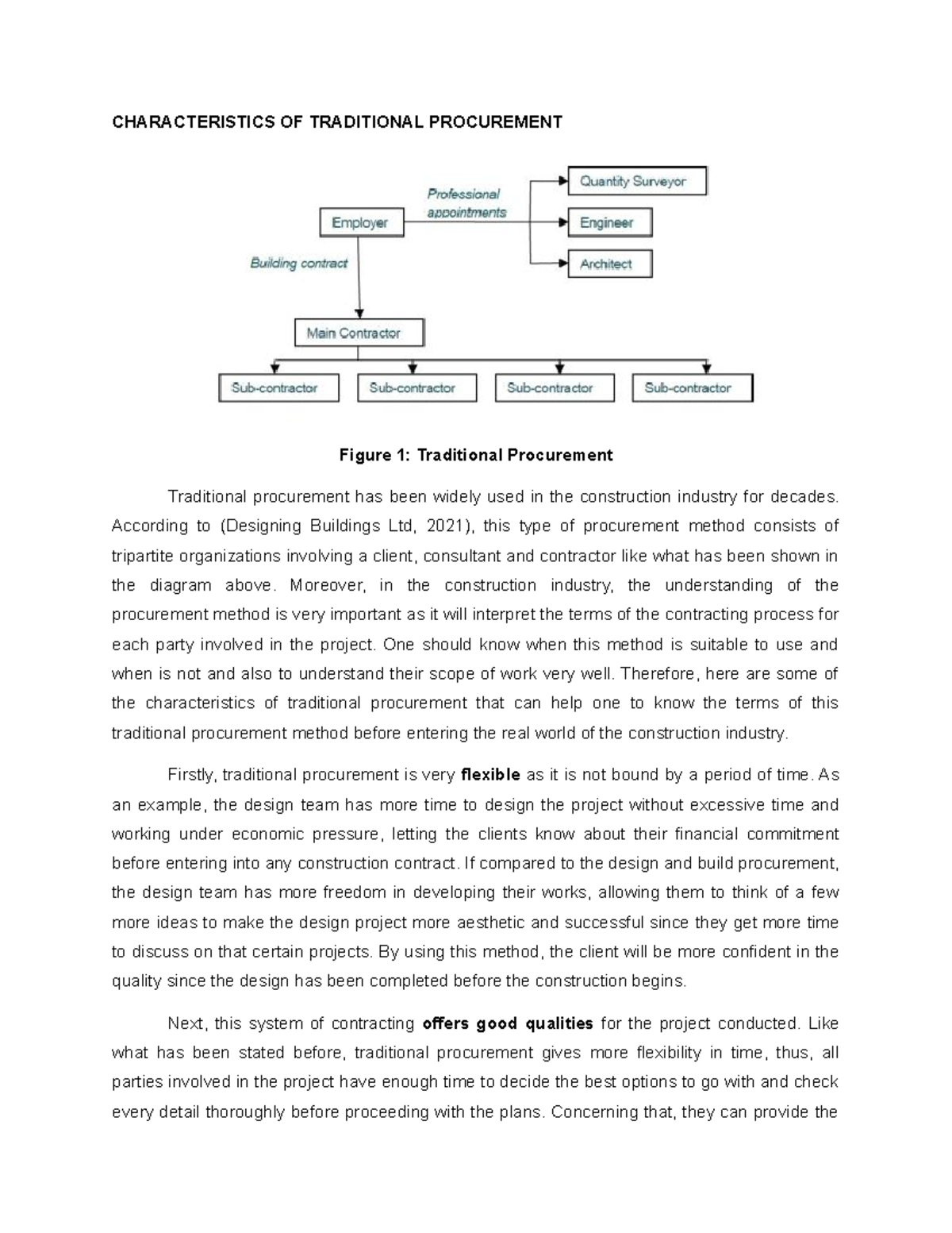 Characteristics OF Traditional Procurement - CHARACTERISTICS OF ...
