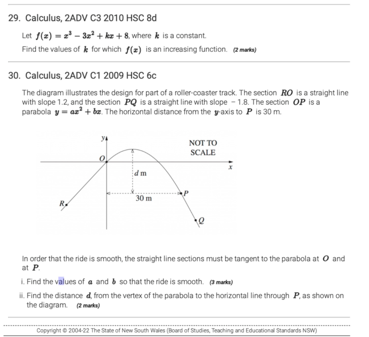 Calculus 2ADV HSC Exam Questions & Solutions (2010-2019) - Studocu